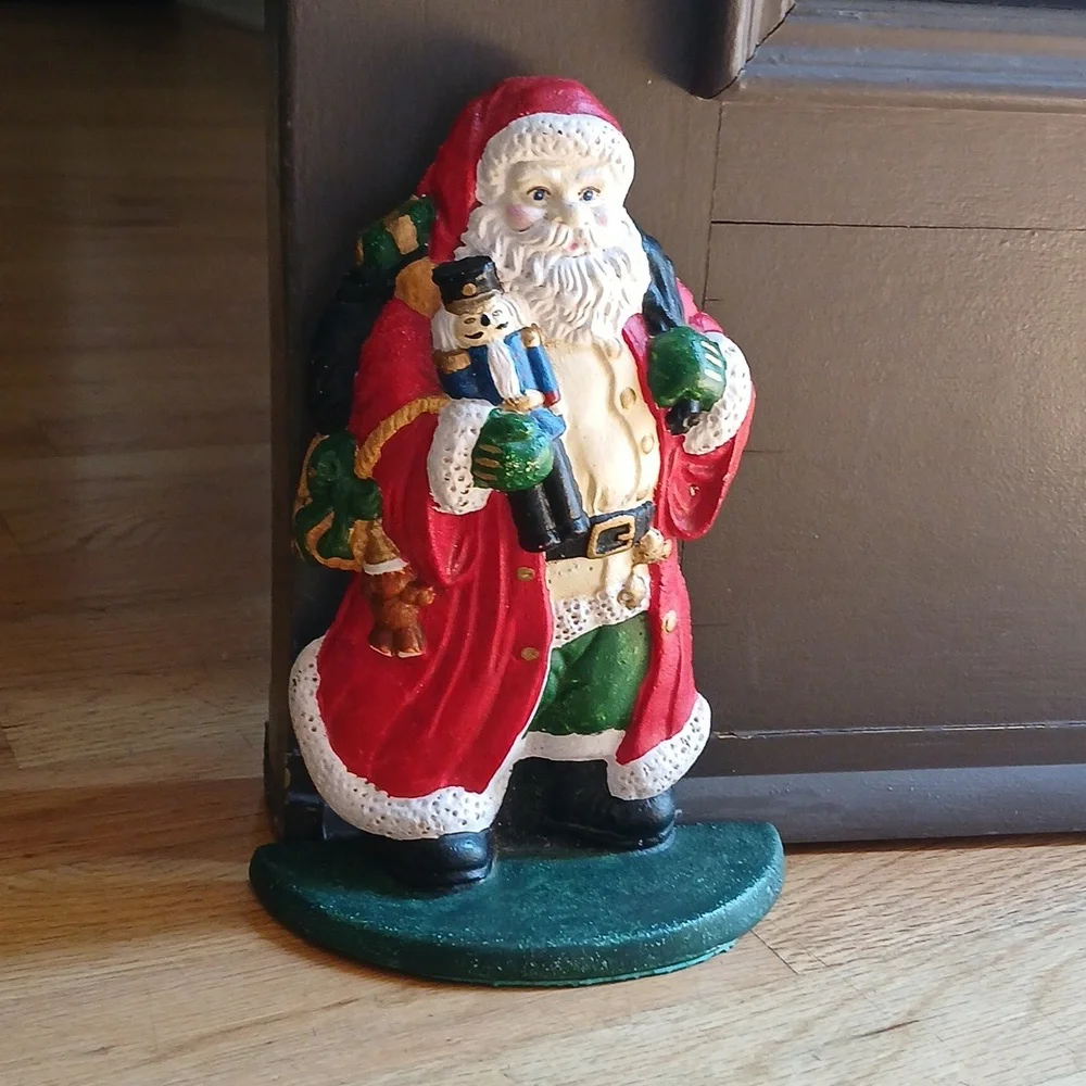 vintage Christmas | Holiday | Vintage Christmas Santa Cast Iron Door ...